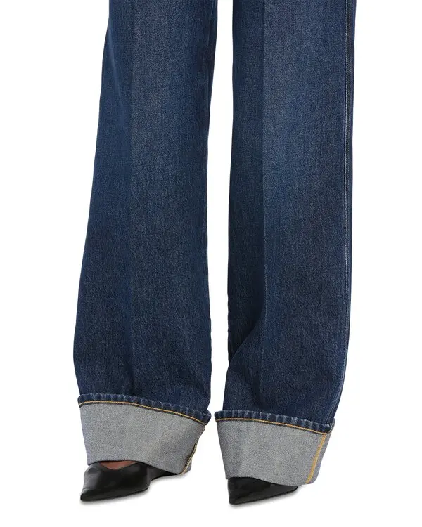 FRAME The Cuffed Wide Leg Jeans - Spencer
