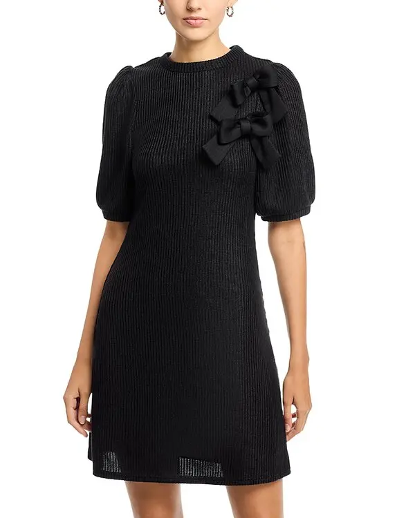 AREA STARS Double Bow Knit Dress - Black