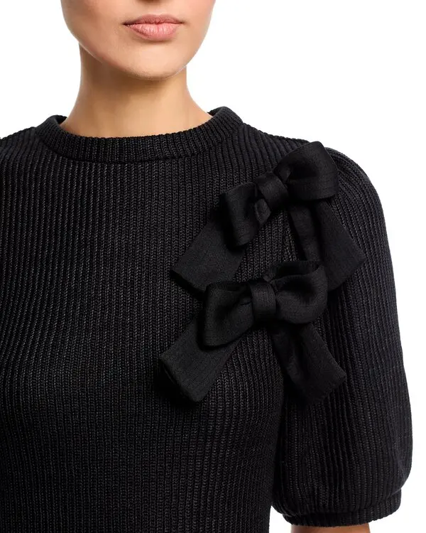 AREA STARS Double Bow Knit Dress - Black