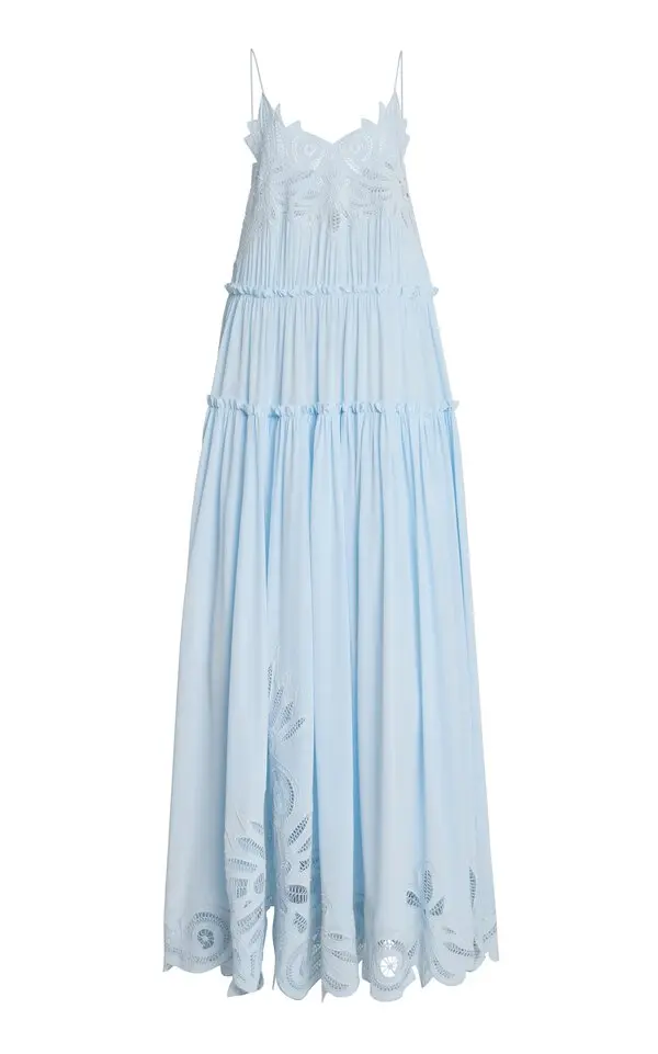 Ulla Johnson Filippa Embroidered Gown - Light Blue