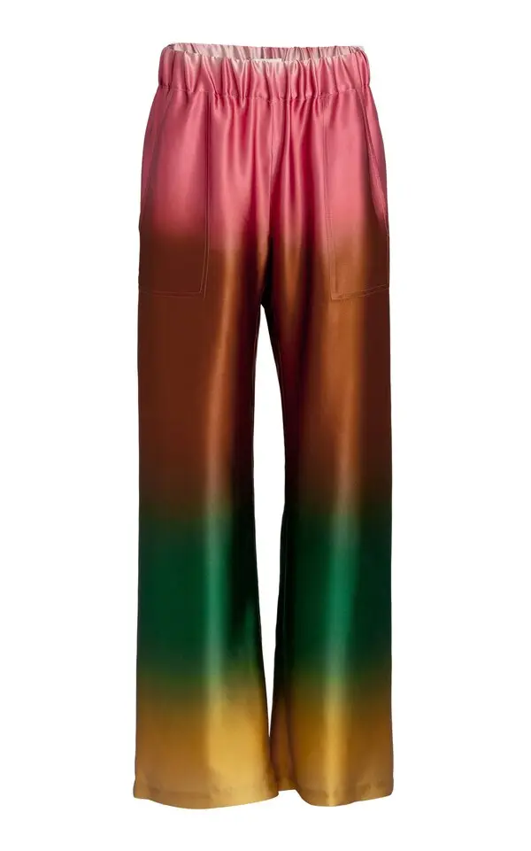 Silvia Tcherassi Nerea Stretch-satin Wide-leg Pants - Multi