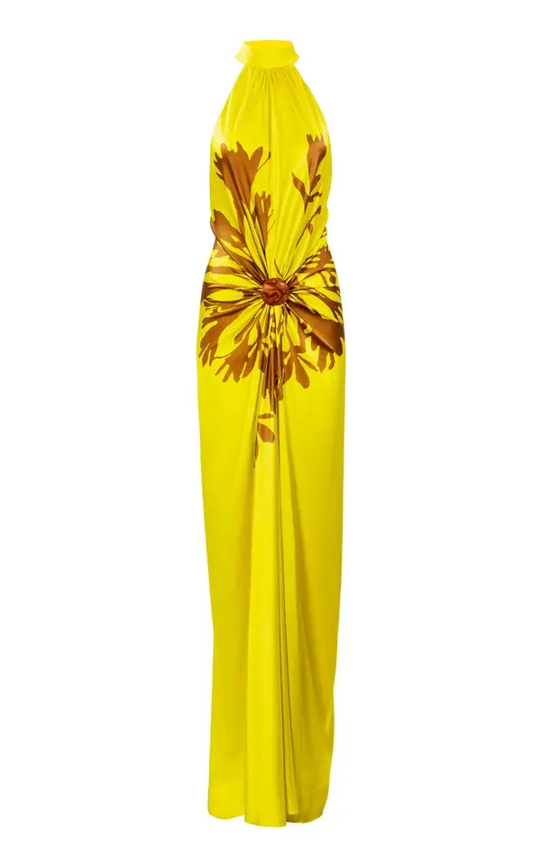 Silvia Tcherassi Koori Halter Maxi Dress - Yellow