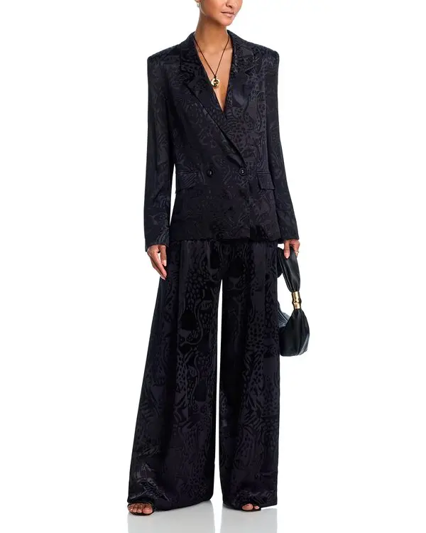 Farm Rio Leopard Jacquard Wide-leg Trousers