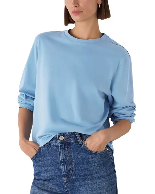 Whistles Relaxed Long Sleeve Cotton Tee