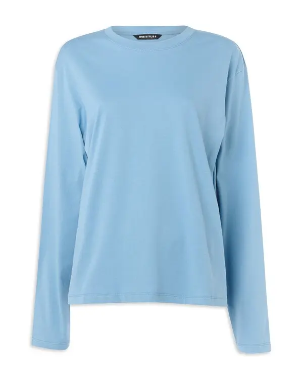 Whistles Relaxed Long Sleeve Cotton Tee