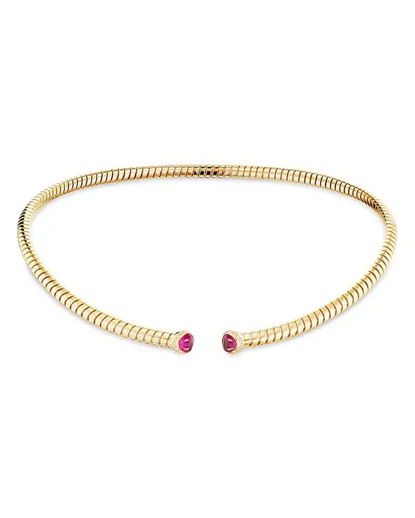Marina B Trisolina Ruby And Diamond 18k Yellow Collar Necklace - Gold