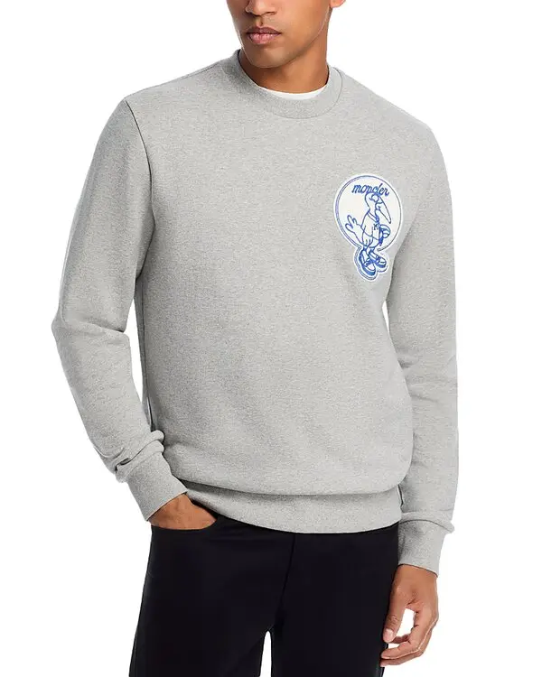 Moncler Mascot Patch Sweatshirt - Light Grey Mélange