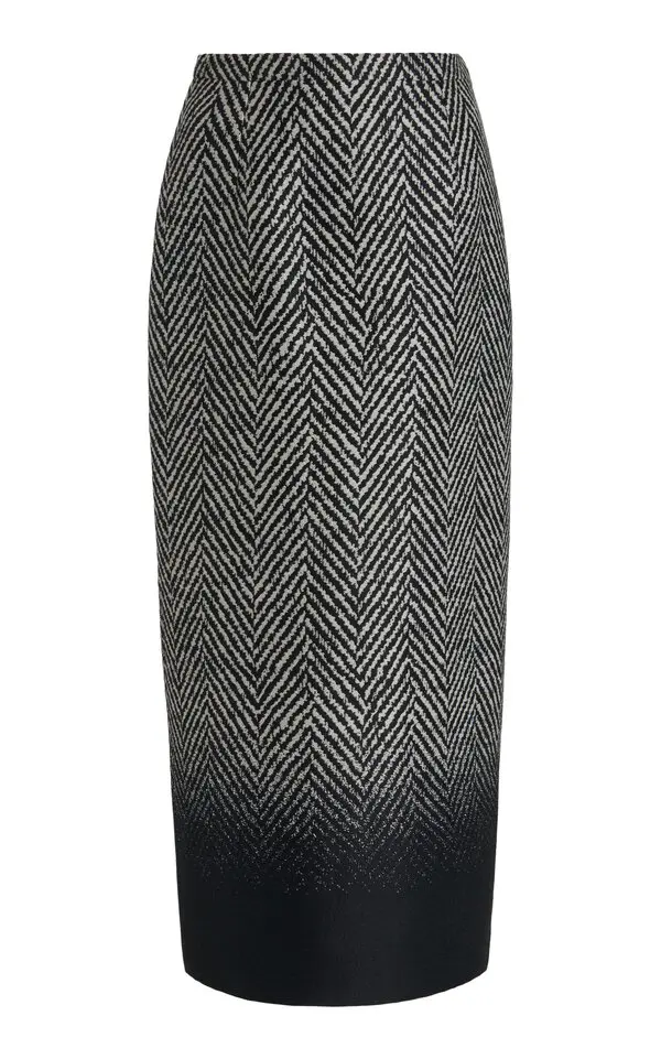 Givenchy Herringbone-check Wool-blend Midi Skirt