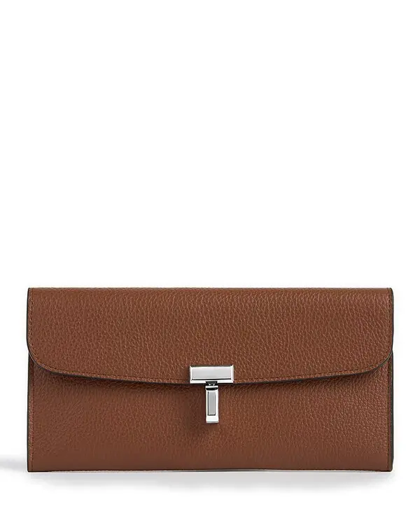TOTEME T-lock Leather Wallet - Brown