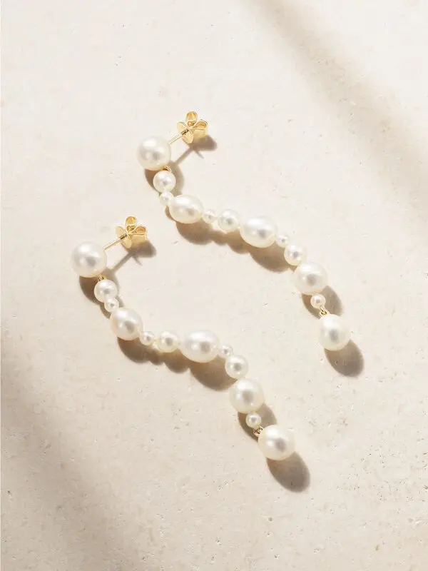 Sophie Bille Brahe Amis De La Perle 14-karat Recycled And Pearl Earrings - Gold