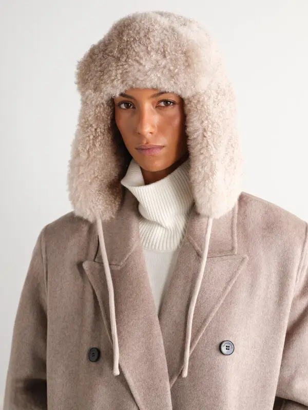 YVES SALOMON Shearling Chapka Hat - Neutrals