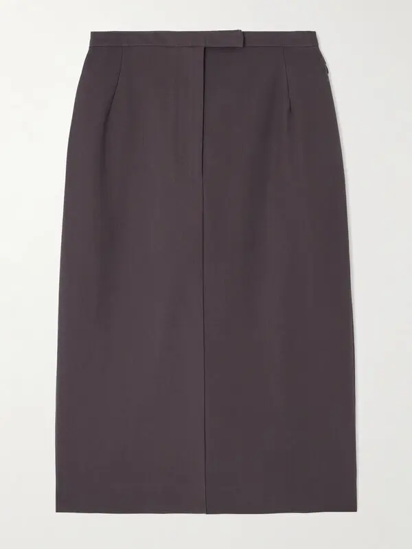 Dries Van Noten Pleated Cotton Midi Skirt - Purple