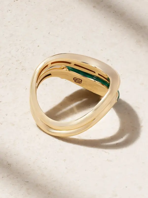 L’ATELIER NAWBAR Boa 18-karat Malachite Ring Set