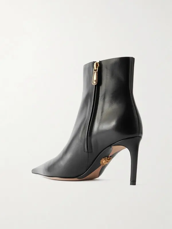 Dolce & Gabbana Devotion Leather Ankle Boots - Black