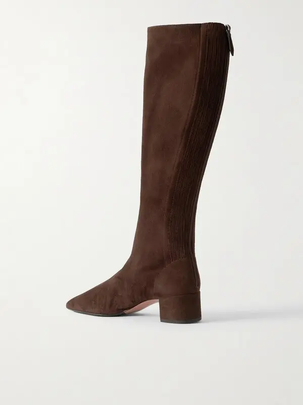 AQUAZZURA Saint Honoré 35 Suede Knee Boots - Brown