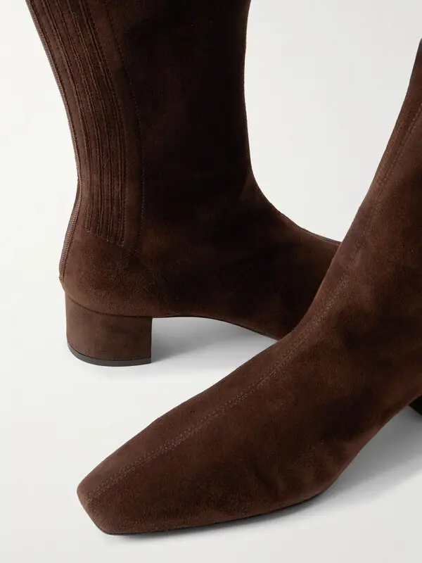 AQUAZZURA Saint Honoré 35 Suede Knee Boots - Brown