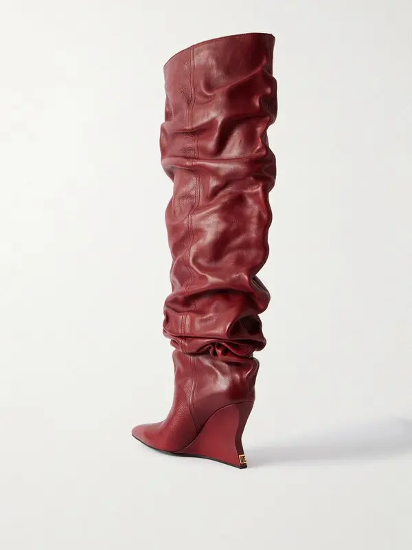 Balmain Textured-leather Over-the-knee Boots