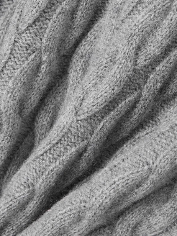 AMI Paris Cable-knit Wool And Cashmere-blend Sweater