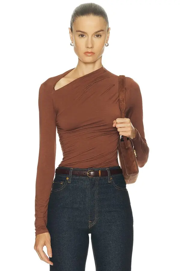 Enza Costa Fluid Jersey Slash Top - Nutshell