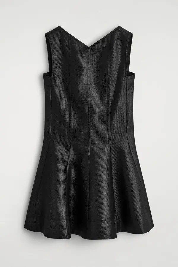 Cos Metallic Wool-Blend Mini Dress In Black - 60% Off | Editorialist