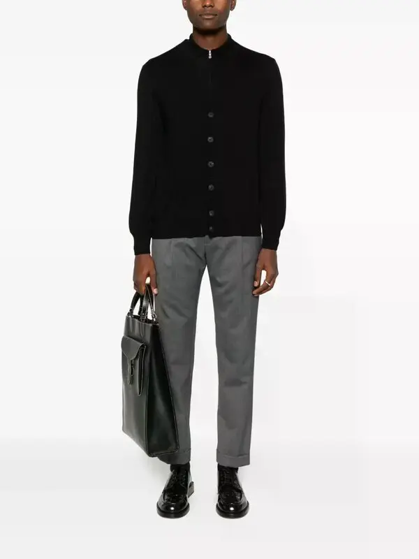 GRAN SASSO Half-zip Wool Sweater - Black