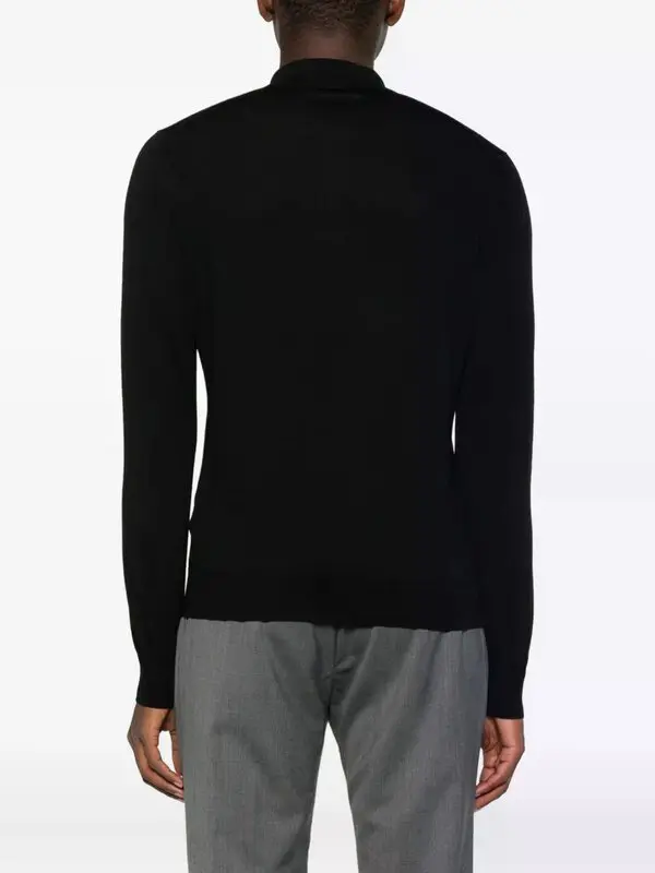 GRAN SASSO Half-zip Wool Sweater - Black