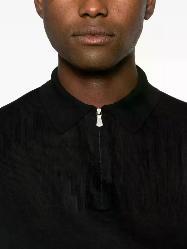 GRAN SASSO Half-zip Wool Sweater - Black