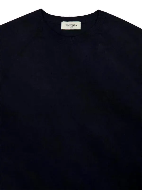 PIACENZA CASHMERE 1733 Short-sleeved Crew-neck Sweater - Blue