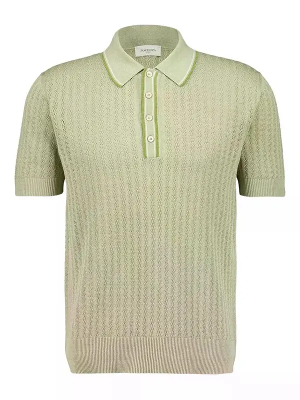 PIACENZA CASHMERE 1733 Four-button Linen Polo Shirt - Green