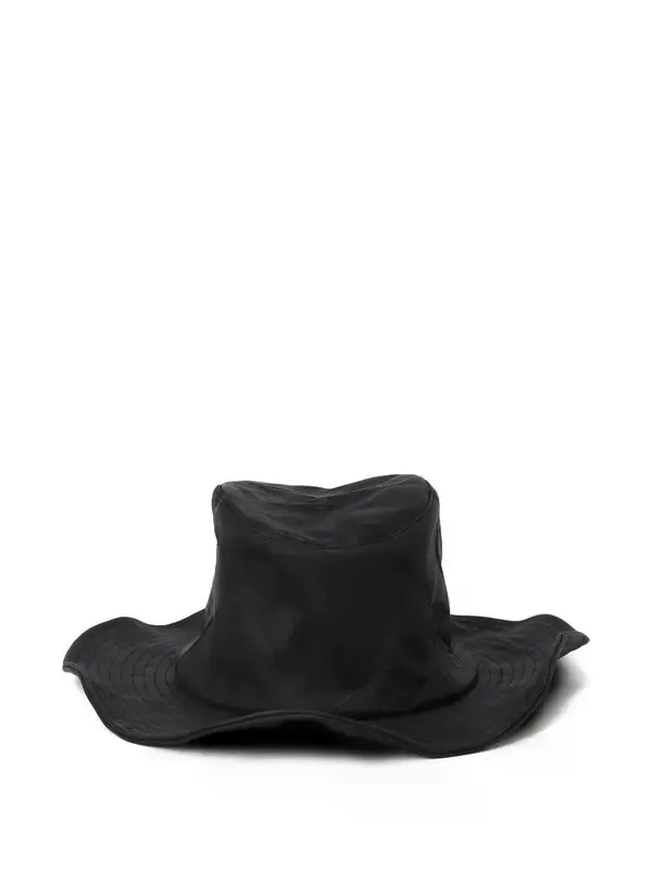 Yohji Yamamoto Calf Leather Ten Gallon Hat - Black