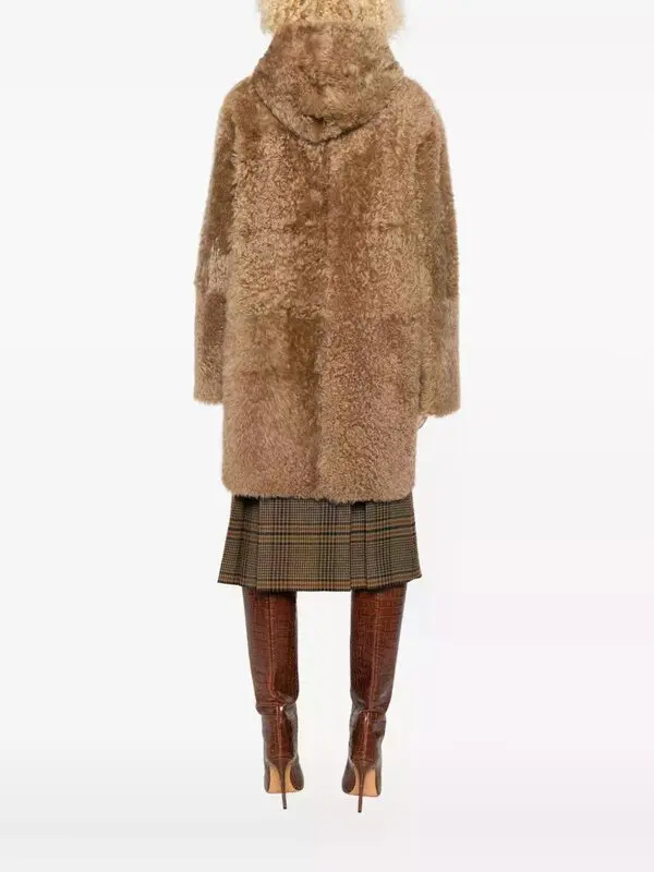 UTZON Joli Hooded Shearling Coat