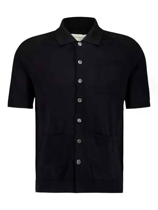 PIACENZA CASHMERE 1733 Patch-pockets Knitted Shirt - Black