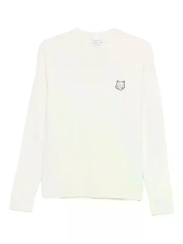 Maison Kitsuné Fox Head Embroidered Sweater - White