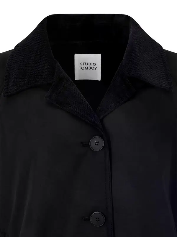 STUDIO TOMBOY Corduroy-collar Bomber Jacket - Black