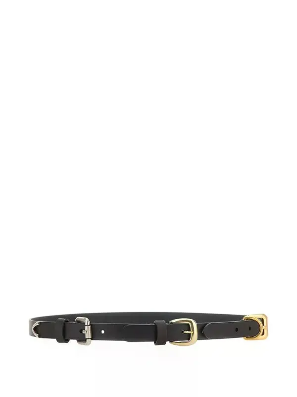 Etro Interchangeable Buckles Leather Belt - Black