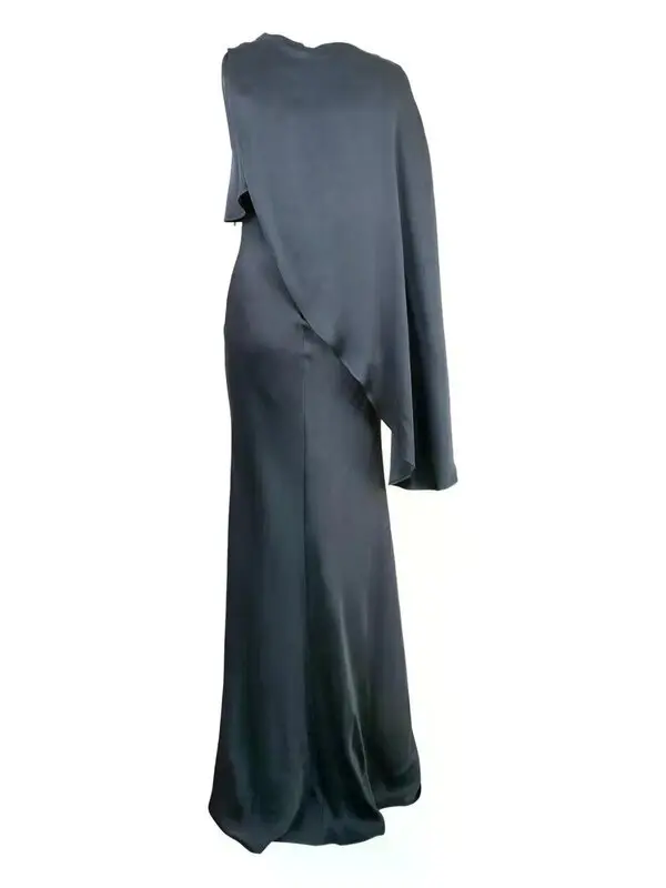 Lapointe Draped Asymmetric-sleeve Gown