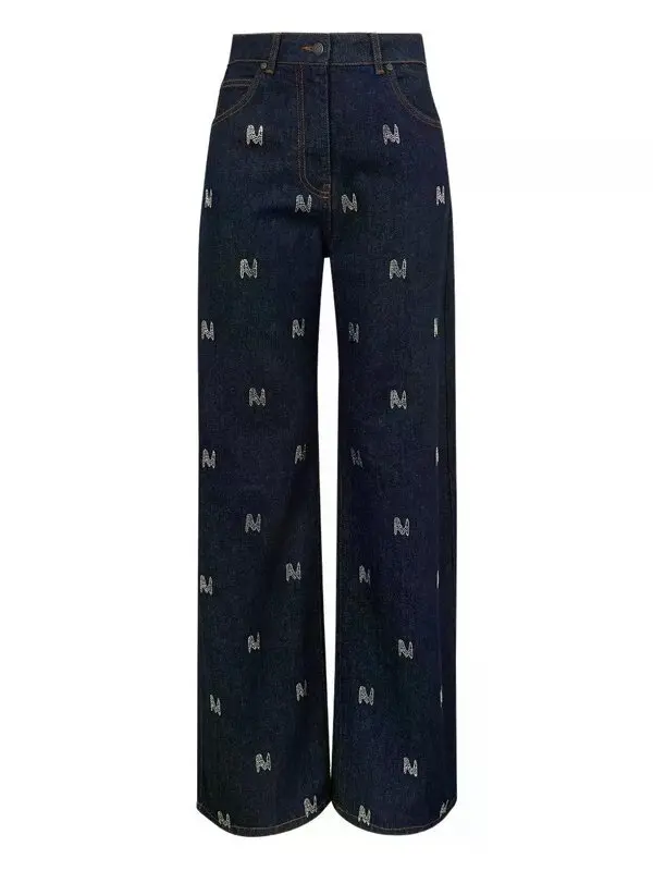 MSGM Strass-embellished 'themwave' Denim Jeans