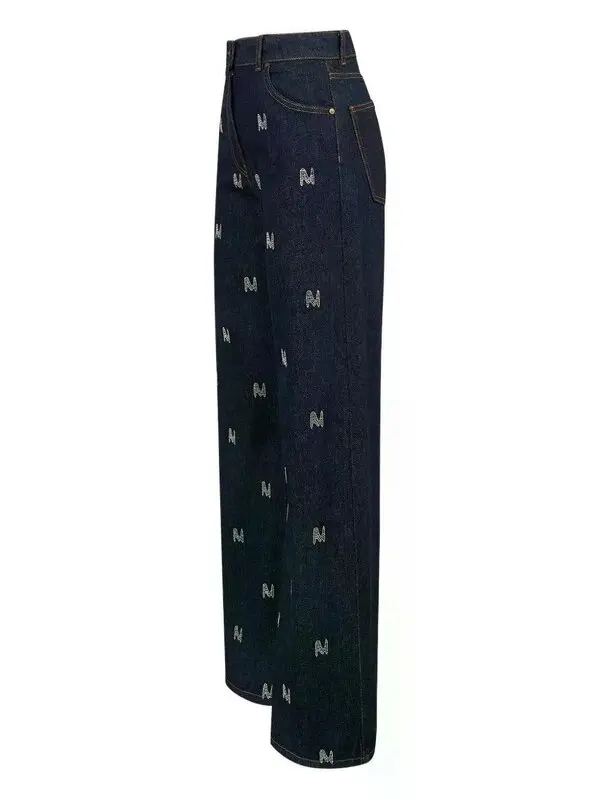 MSGM Strass-embellished 'themwave' Denim Jeans