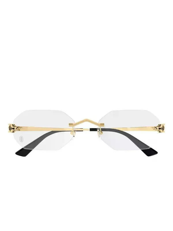 CARTIER Panthère Geometric-frame Glasses - Gold