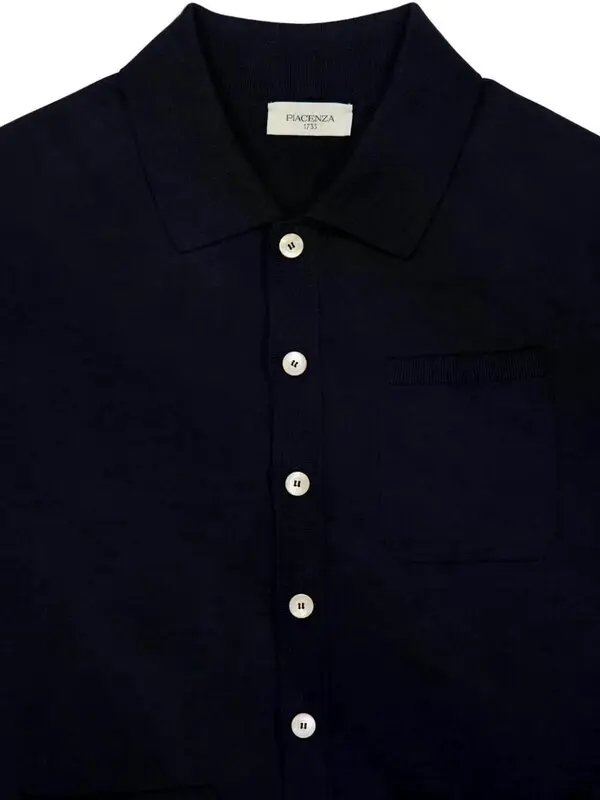 PIACENZA CASHMERE 1733 Patch-pocket Short-sleeve Shirt - Blue