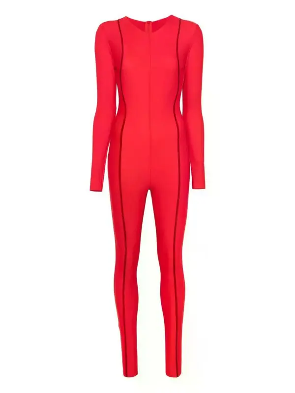 MEDEEA Long Sleeve Jumpsuit - Red