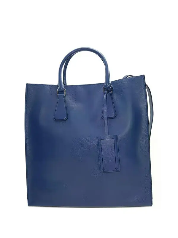Prada Leather Top-handle Tote Bag - Blue