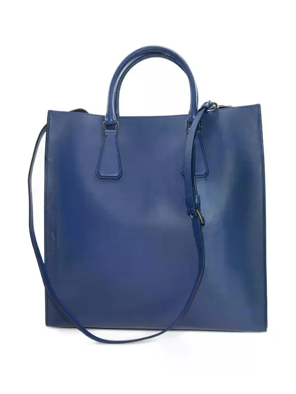 Prada Leather Top-handle Tote Bag - Blue