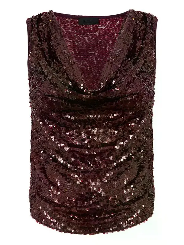 Lapointe Sequined Cowl-neck Blouse