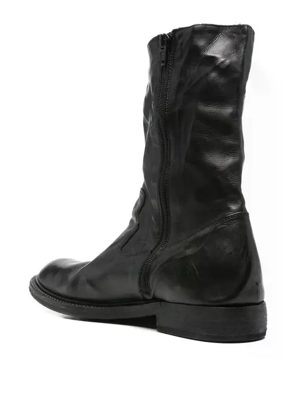 Moma Word Leather Ankle Boots