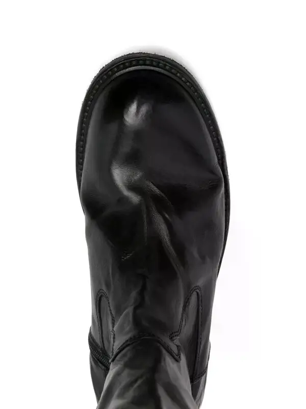 Moma Word Leather Ankle Boots