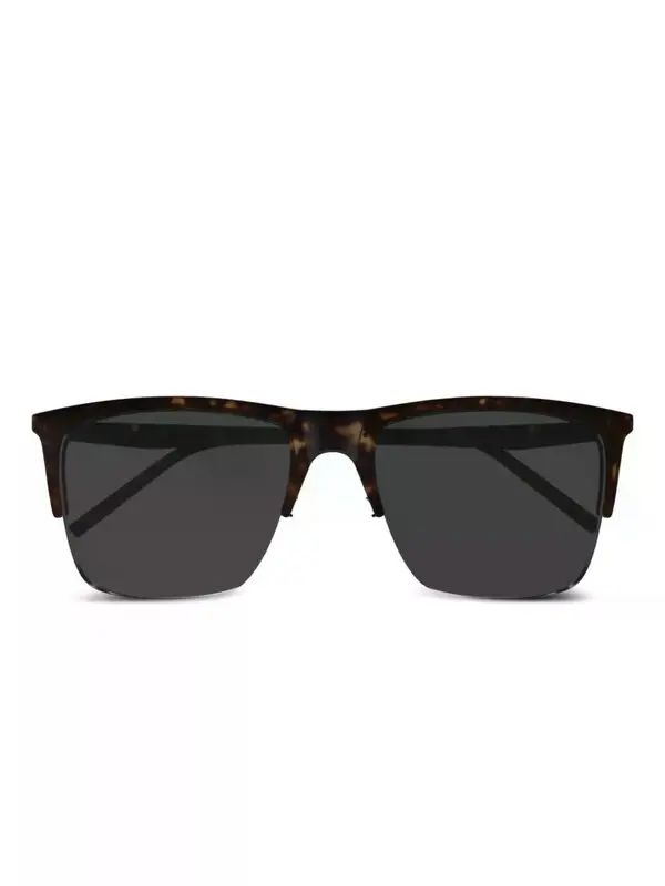 Saint Laurent Tortoiseshell Half-rim Sunglasses - Brown