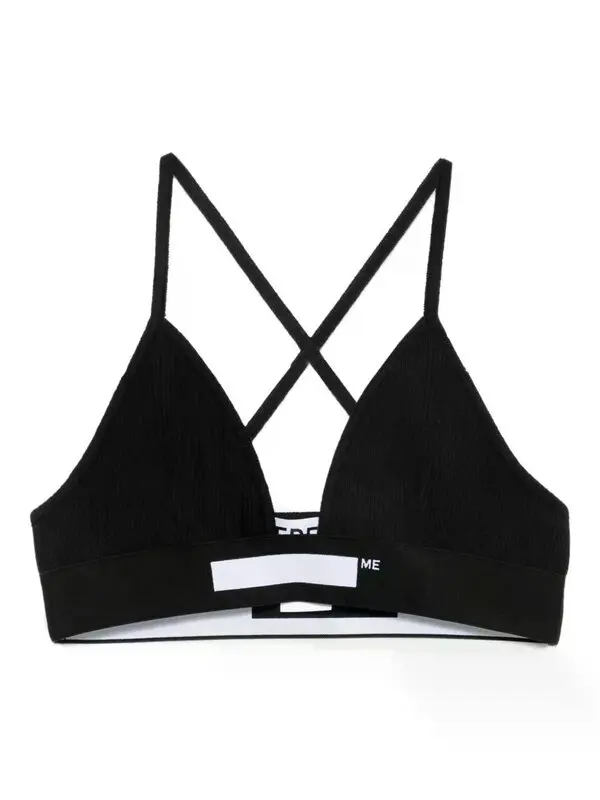MEDEEA Ribbed Logo Bra - Black