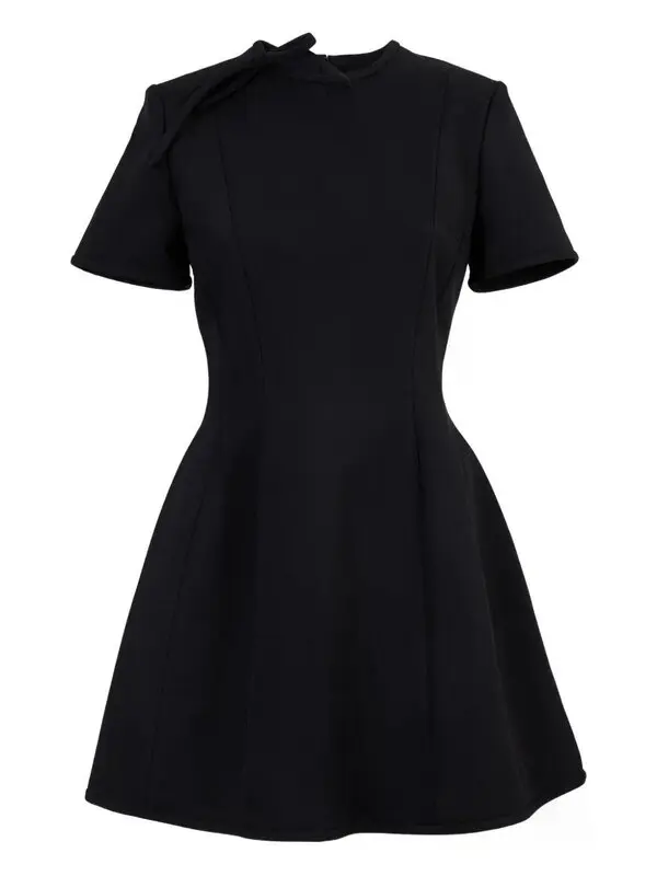 MSGM Short-sleeve Collar-tie Mini Dress