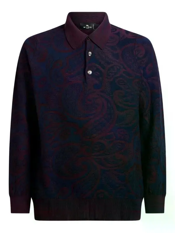 Etro Jacquard Wool Polo Shirt